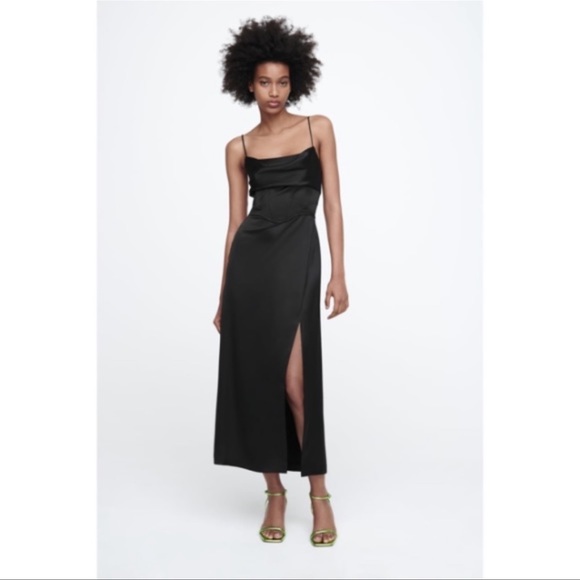 Zara | Dresses | Zara Satin Corset Slip Dress | Poshmark